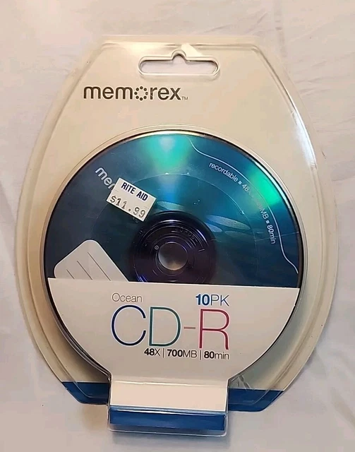 MEMOREX OCEAN CD-R Pack of 10 Blank Disks~48 X 700 80 Min New In ...