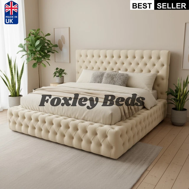 FOXLEY CHESTERFIELD PLUSH/CRUSHED Velvet Ambassador Bed Mattress ...