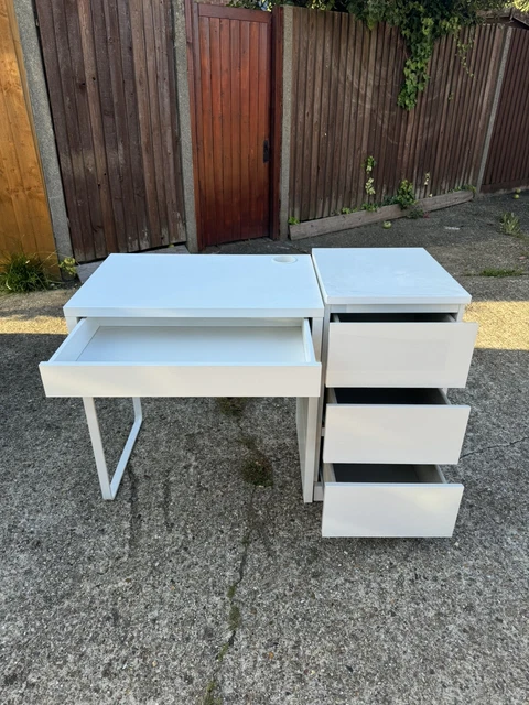 IKEA MICKE DESK And Drawer Unit £50.00 - PicClick UK