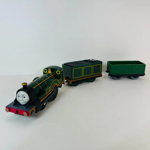 THOMAS & FRIENDS Emily Trackmaster Motorized Train Engine + Green Cargo ...