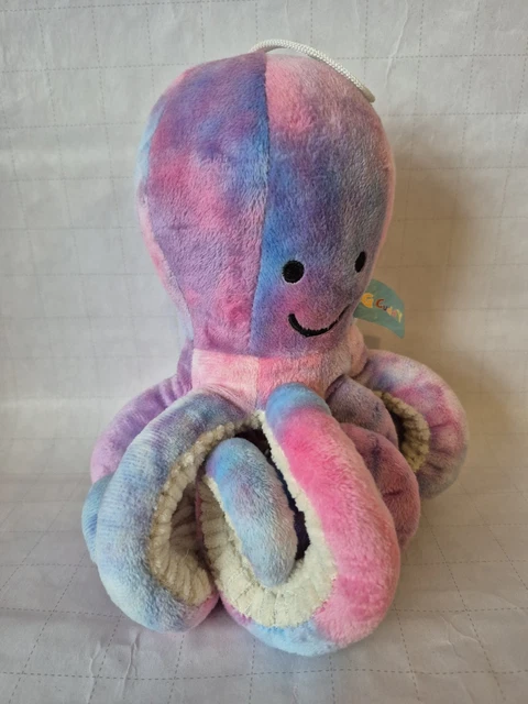 TIE-DYE OCTOPUS MULTICOLOURED King Cuddly Plush Soft Toy Approx 20cm £ ...
