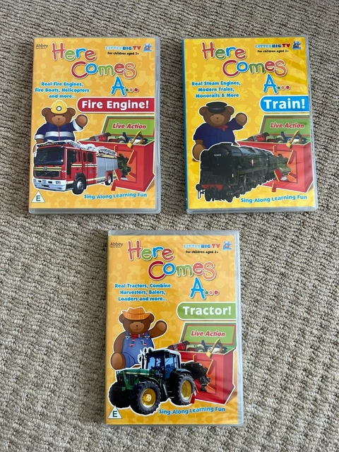 HERE COMES A Tractor, Train, Fire Engine Child Toddler Kids DVD Bundle ...