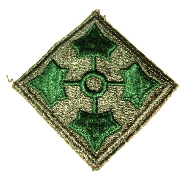 ORIGINAL CUT-EDGE WW2 4th INFANTRY DIVISION PATCH OFF UNIFORM $9.99 ...