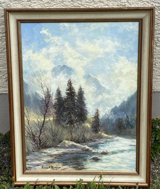ÖL GEMÄLDE - Sommer im Oberallgäu - signiert Hans K. Baier / Oberstdorf EUR 220,00 - PicClick DE