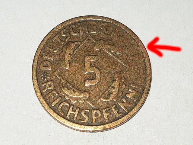 5 REICHSPFENNIG - 1925 A - German Reich/Weimar Republic - Misprinting £ ...
