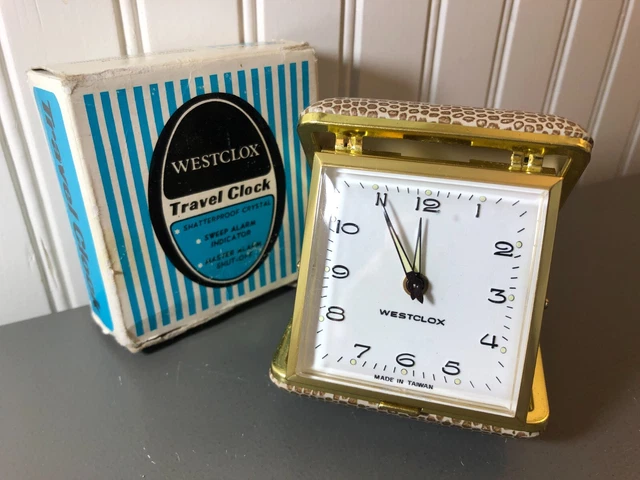 VINTAGE WESTCLOX TRAVEL Clock Alarm Clock with Box TESTED WORKS £14.51 ...