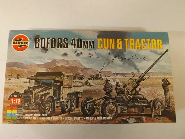 AIRFIX MODEL KIT No: 02314 BOFORS 40mm Gun & Tractor Scale 1:72 Series ...