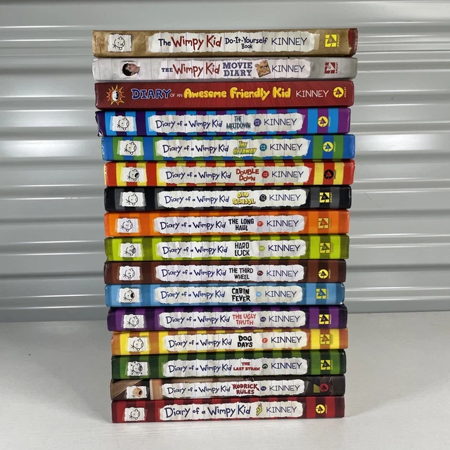 LOT OF 16 Diary of a Wimpy Kid Hardcover By Jeff Kinney Volumes 1-13 ...