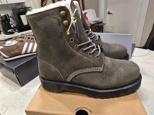 DR. MARTENS 1460 Pascal Bex Fleece Lined Grey Men's Size 10 US 4149020 ...