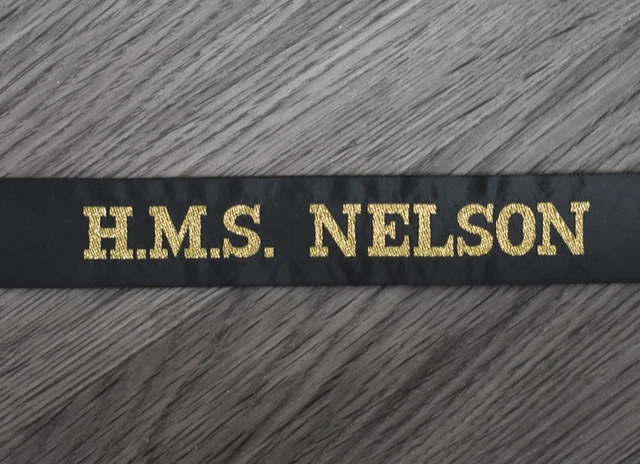 ROYAL NAVY CAP Tally Ribbon - H.M.S. Nelson - HM Naval Base, Portsmouth ...