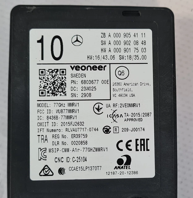 ORIGINAL MERCEDES-BENZ RADARSENSOR Totwinkel Assistent Blind Spot ...