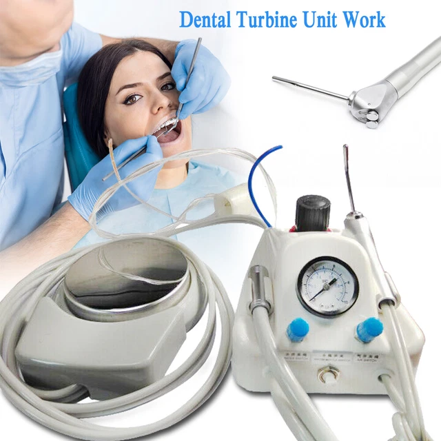 NEW 4-HOLE PORTABLE Dental Lab Air Turbine Unit Compressor Delivery ...