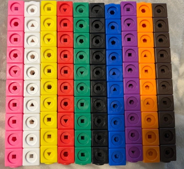 SET OF 100 Teaching Unifix Cubes Counting Blocks Manipulatives,Didax ...