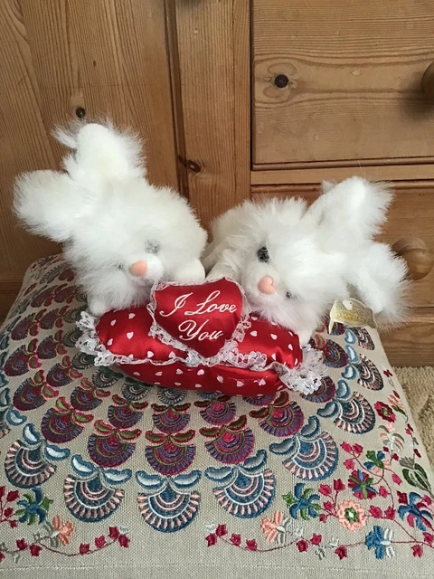 VINTAGE PMS TENDER Moments I Love You Bunnies Bunny Rabbits Soft Plush ...