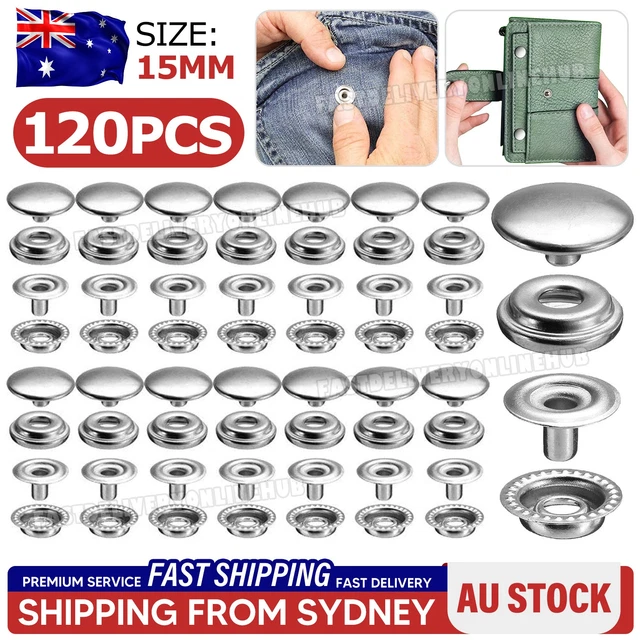 120X MARINE BOAT Canvas Stainless Steel Snap Fastener Press Stud Cap ...