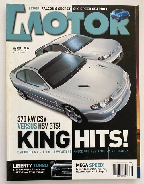 AUG 03 CSV HSV GTS GTR-X McLaren Magna XR8 Gallardo Liberty GT Ford ...