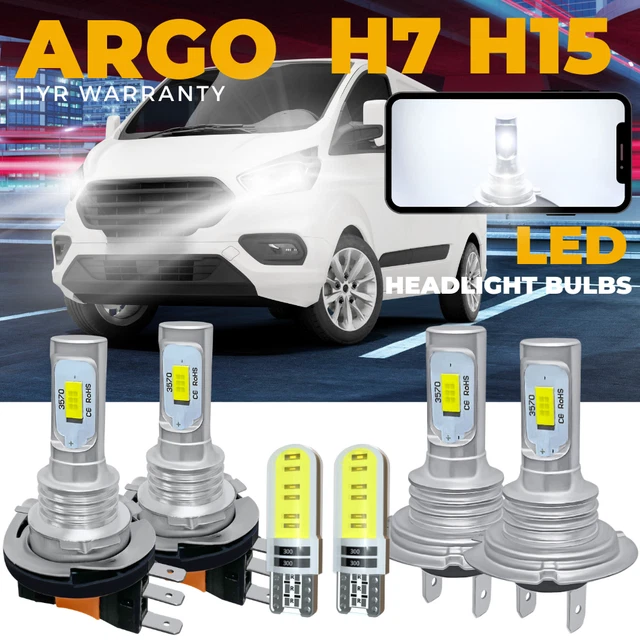 FITS FORD TRANSIT Custom Led DRL Headlight 12-17 White High Low Side ...