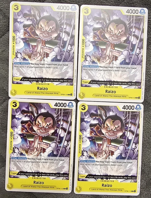 ONE PIECE TCG Raizo OP06-112 C Playset (x4 Cards) $4.00 - PicClick AU