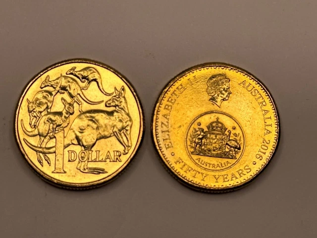 2016 UNC $1 Coin Changeover "50th Anniversary of Decimal Currency" One ...