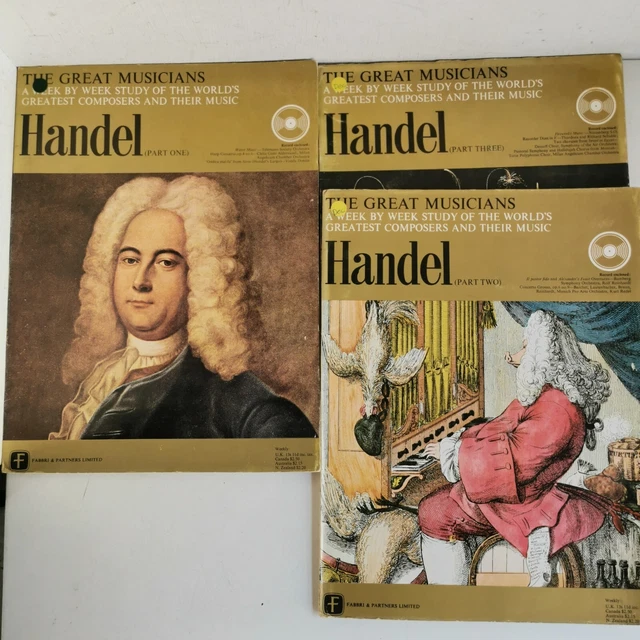 THE GREAT MUSICIANS: Handel Part 1, 2, 3 - Book & LP, Fabbri 1970 (d566 ...