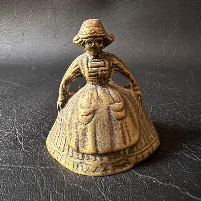 SMALL VINTAGE BRASS 'Peerage' Figural Victorian Lady Bell Made In ...