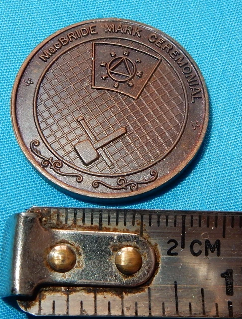 VINTAGE MASONIC MARK Penny Token Lodge Progress Macbride Coin 873 ...