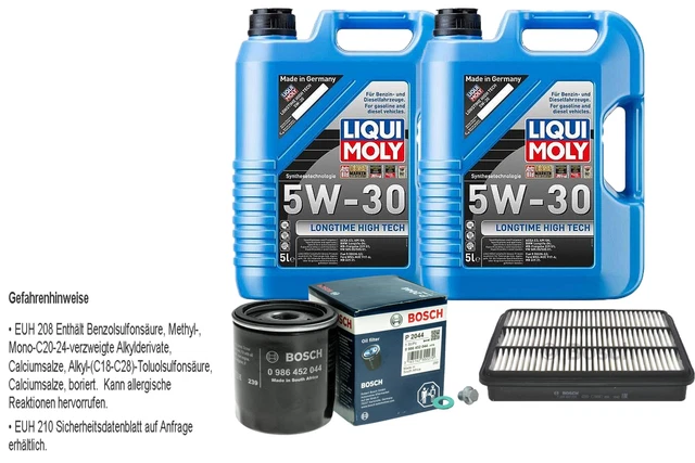 BOSCH INSPECTION SET 10L Liqui Moly Longtime High Technologie 5W-30 pour Toyota EUR 144,77 ...