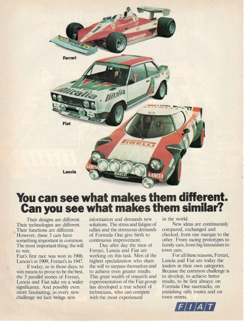 GRUPPO FIAT 131 LANCIA STRATOS RALLY FERRARI F.1 1979 Originale ...