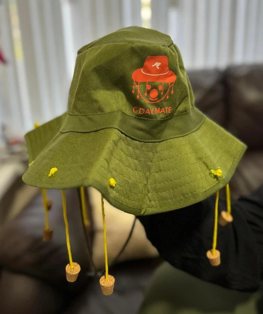 TRADITIONAL GREEN AUSTRALIAN Bushman Hat With Corks £8.99 - PicClick UK