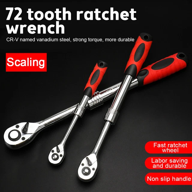 FLEXIBLE STUBBY RATCHET Handle Socket Wrench Swivel Tool Set 1/4" 3/8 ...