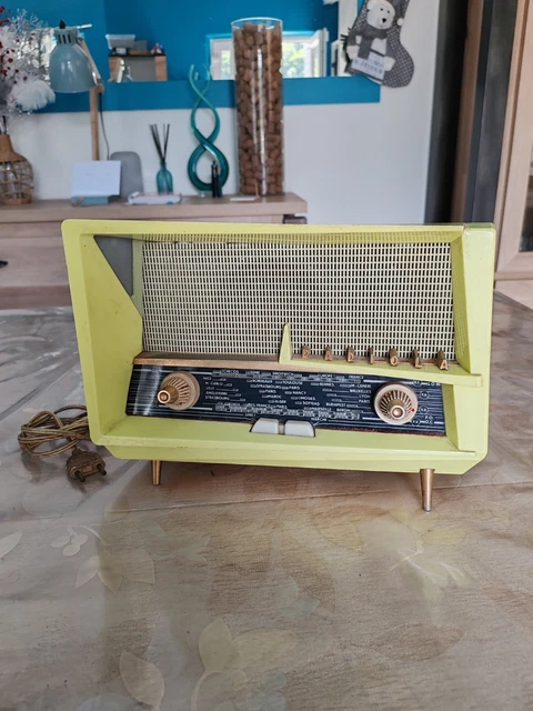 RARE POSTE RADIO TSF Radiola RA248 Design par Le Corbusier 1958's Jaune ...