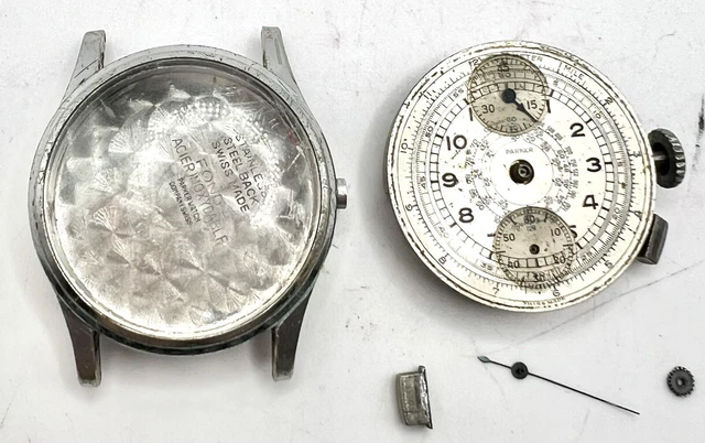 ANTIQUE WW2 MILITARY Parker Chronograph Movement Venus 170 For Repair ...