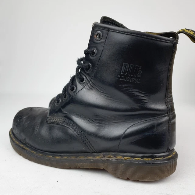 DR MARTENS INDUSTRIAL Black Steel Toe Safety Shoes Made In England Mens ...