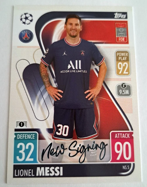 CARTE CARD CARTA NEW SIGNING Lionel MESSI Paris PSG Topps Match Attax ...