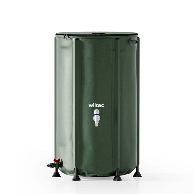 WILTEC REGENTONNE FALTBAR 250l Regenwassertonne Wassertank Regenfass ...
