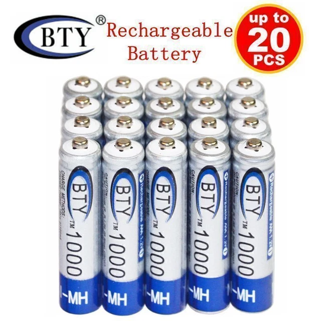 20X AAA 1000MAH 1.2V Ni-MH Rechargeable battery 3A BTY Cell for MP3 RC ...