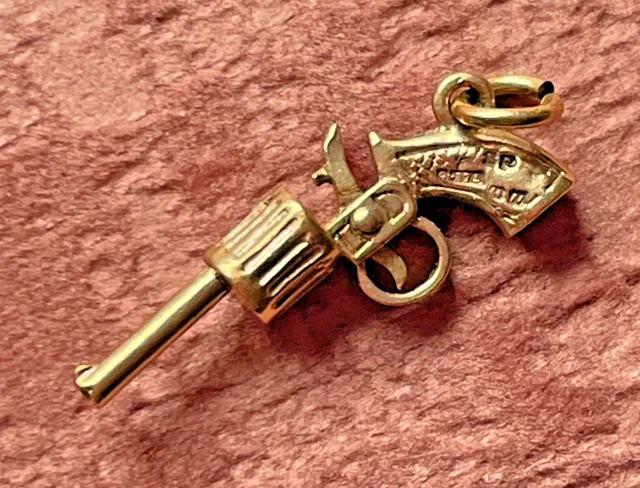 9CT YELLOW GOLD Revolver Gun Charm Full British Hallmark £78.68 ...