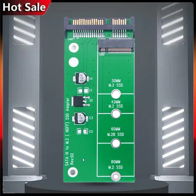 M.2 CONVERTER B Key M2 SATA Riser for 2230-2280 M.2 SATA SSD (Green ...