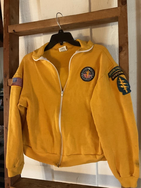 VINTAGE 80S ARMY special forces airborne yellow p.t. physical fitness ...