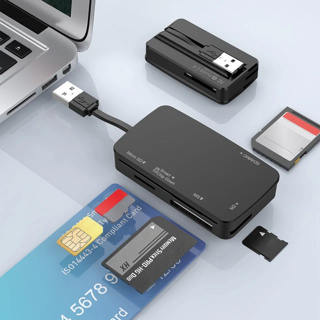 6 IN 1 USB 2.0 All In One Card Reader Convenient for Smart Card TF MS ...