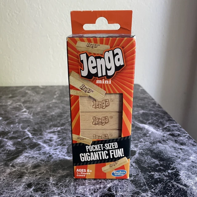 HASBRO GAMING JENGA Mini Game Pocket Sized Gigantic Fun Mini Jenga Game ...