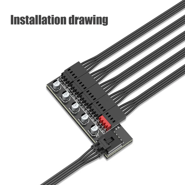 PC FAN HUB Splitter Speed 5 Port Controller Adapter Kit For 4 Pins PWM Cooling $6.15 - PicClick CA