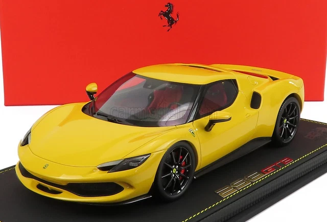 MODÈLE AUTO STATIC Ferrari 296 Gtb Hybrid 2021 Jaune Avec Vitrine ...