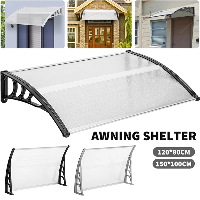 150*100CM DOOR CANOPY Entry Porch Awning Shelter Outdoor Shade Patio ...