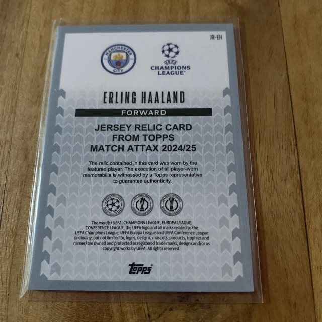MATCH ATTAX 2024 2025 Erling Haaland Man City Jersey Relic Card Mint ...