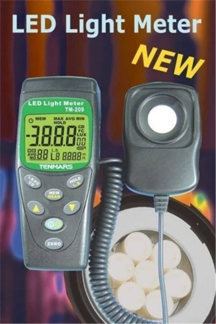 TENMARS TM-209 DIGITAL Led Light Level Meter 400,000 Lux Fc Measuring ...