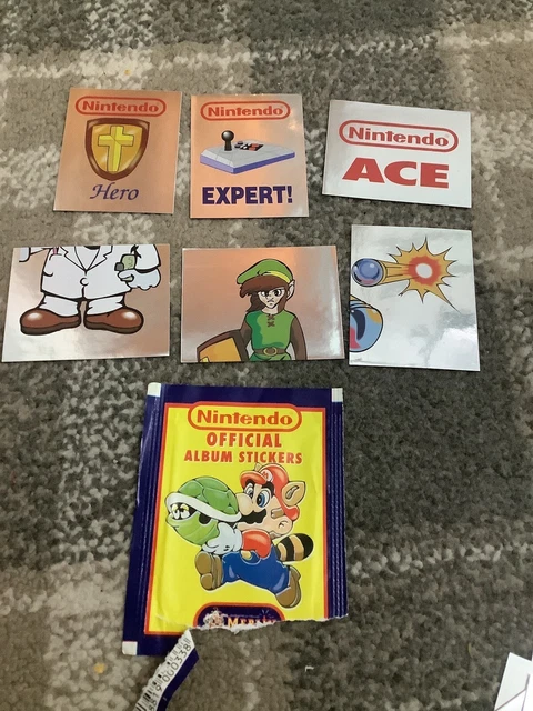 NINTENDO STICKERS FROM Classic 1992 Merlin Sticker Album. Backs on all ...
