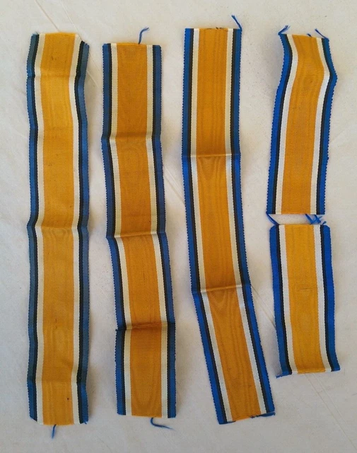 AUSTRALIAN WW1 BRITISH war medal ribbon. Original 1920's silk. 3 x full ...