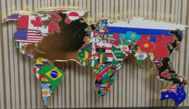 GOLD WORLD MAP Flags Coin One Love BLM Power End Racism Woke Social ...