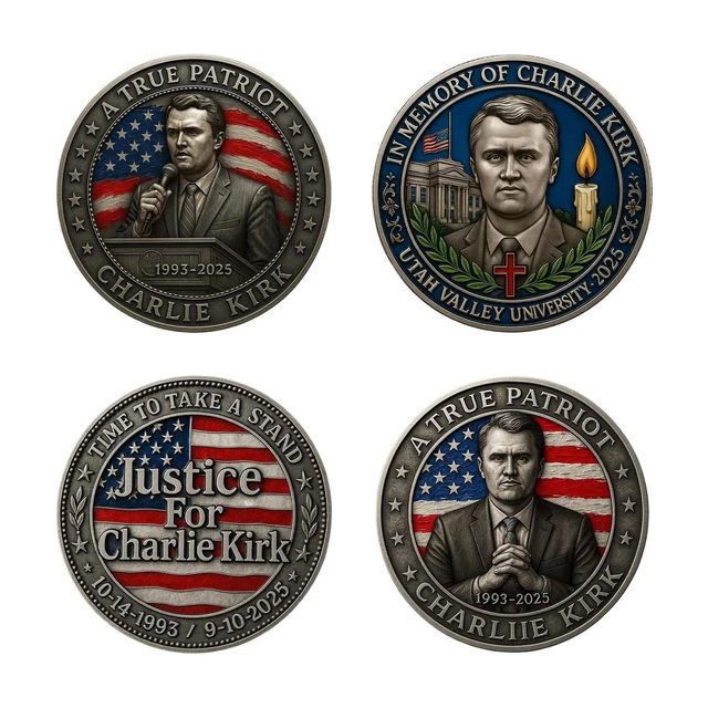 CHARLIE KIRK MEMORIAL Coin, Young Hero Of US 1993-2025 Memorial Coin ...